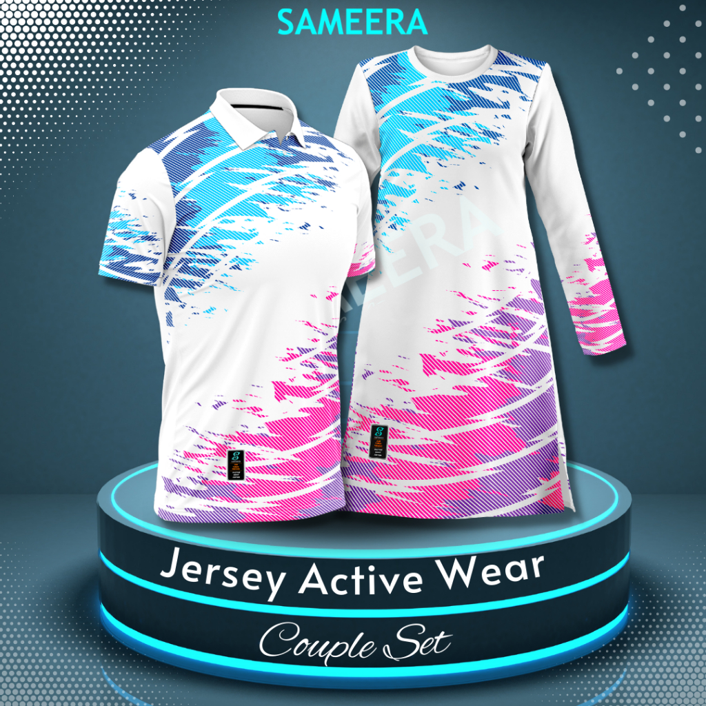 Jersey Couple Set Active Wear [READY STOCK] Muslimah Labuh Men Collar ...