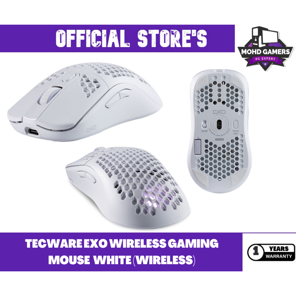 Tecware Exo Wireless Gaming Mouse White Wireless Shopee Malaysia