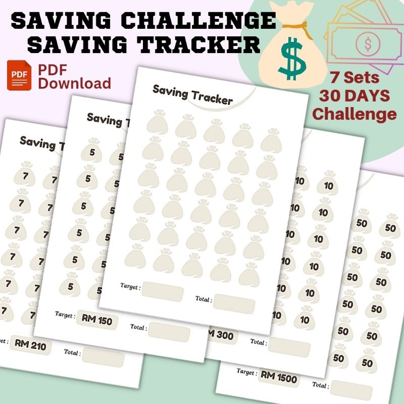 [PDF] SC 3 - 30 DAYS SAVING CHALLENGE (7 Sets) Financial Planner Income ...