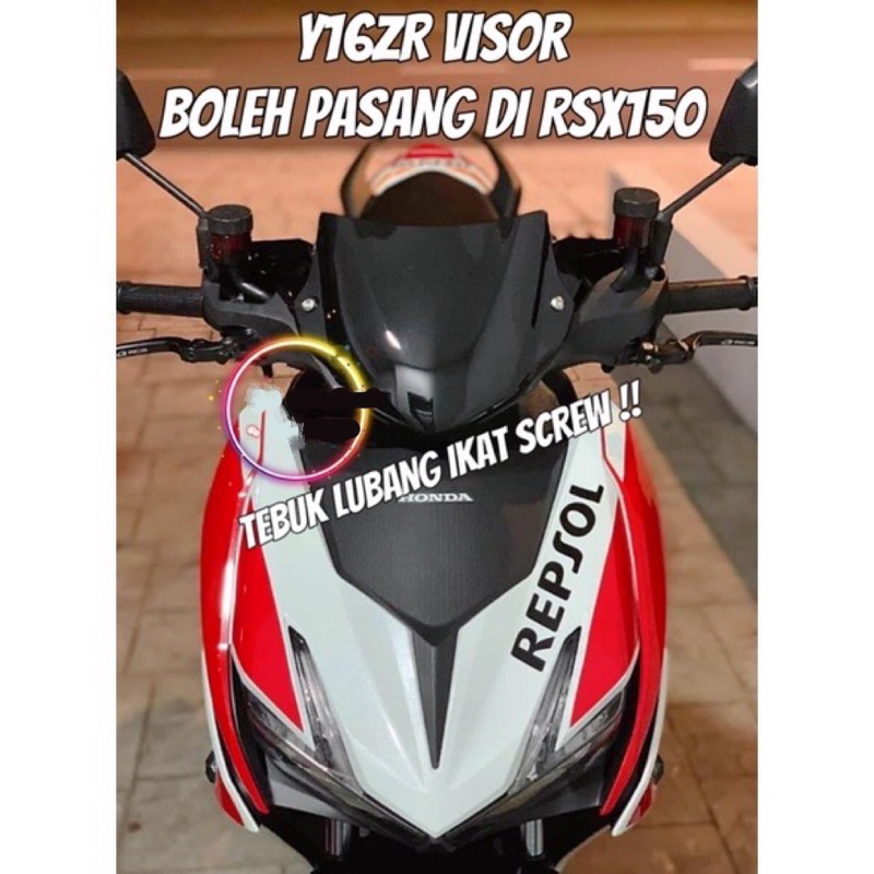 Y16ZR COWLING VISOR RSX150 SYM VF3i SAMA PASANG YAMAHA Y16 HEAD LAMP ...