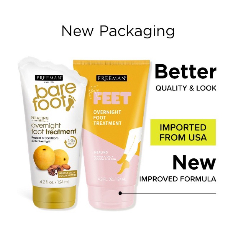 Freeman Bare Food Overnight Foot Treatment Marula & cocoa Butter ...