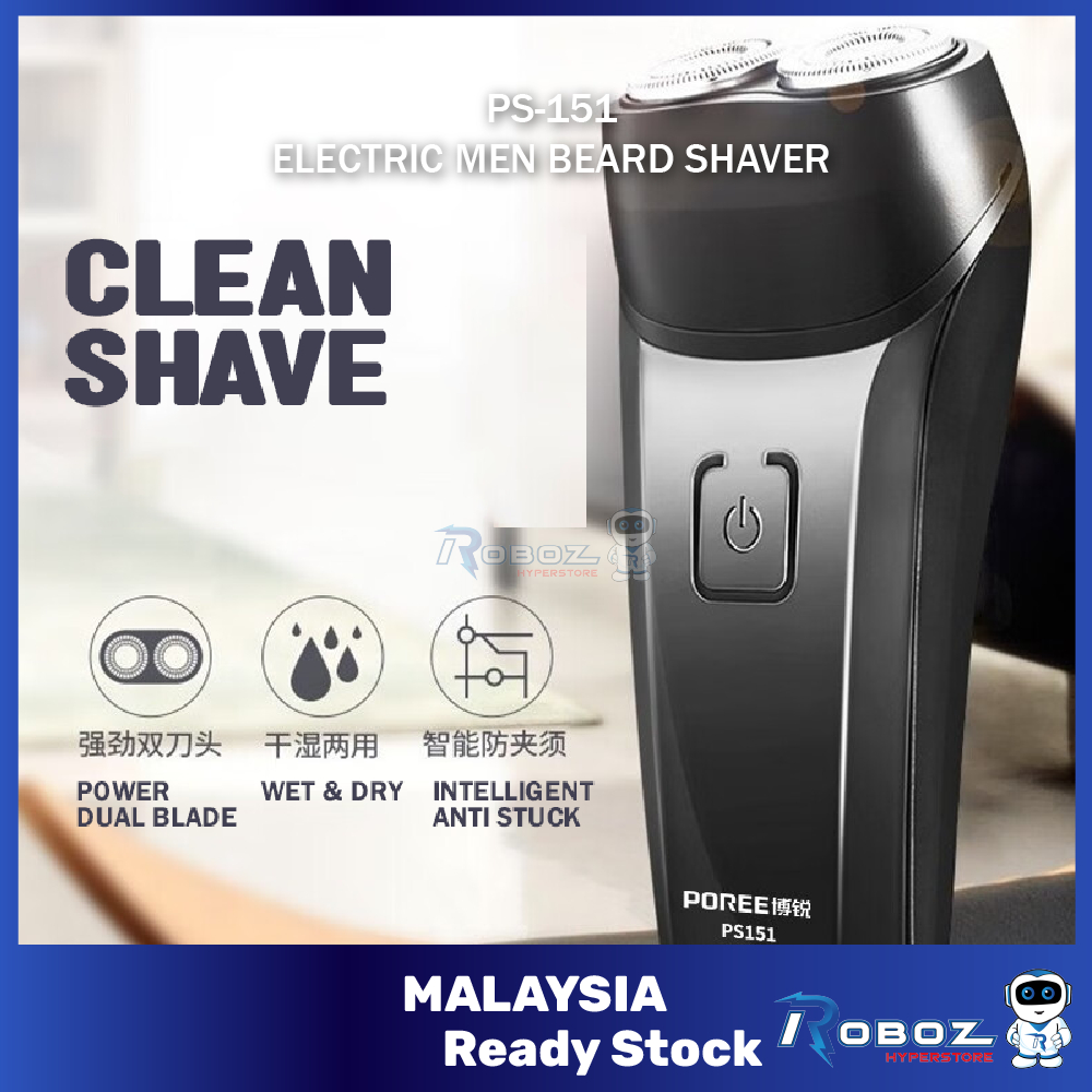 Poree PS151 Electric Men Beard Shaver for Men Rechargeable Waterproof ...