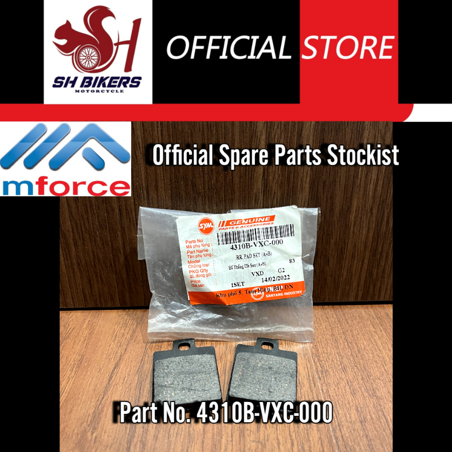 SYM JET X 150 Rear Brake Pad Set / RR, Pad Set (Part No. 4310C-ARB-000 ...