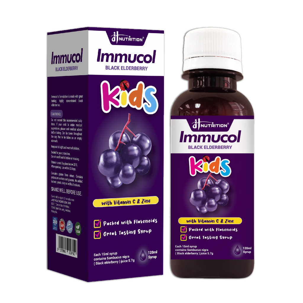 JH NUTRITION Immucol Kids (Black Elderberry) Syrup 120mL [EXP: 20/9 ...