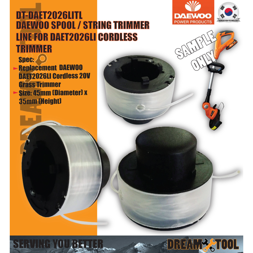*MESIN RUMPUT BATERI *Daewoo Spool / String Trimmer Line for DAET2026Li Cordless 20V Grass ...