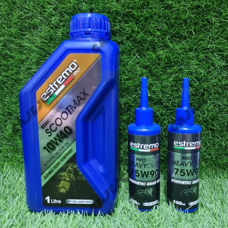 *COMBO*ESTREMO🇮🇹 Scooter SemiSynthetic 4T ScootMax 10W40 With Gear Oil ...