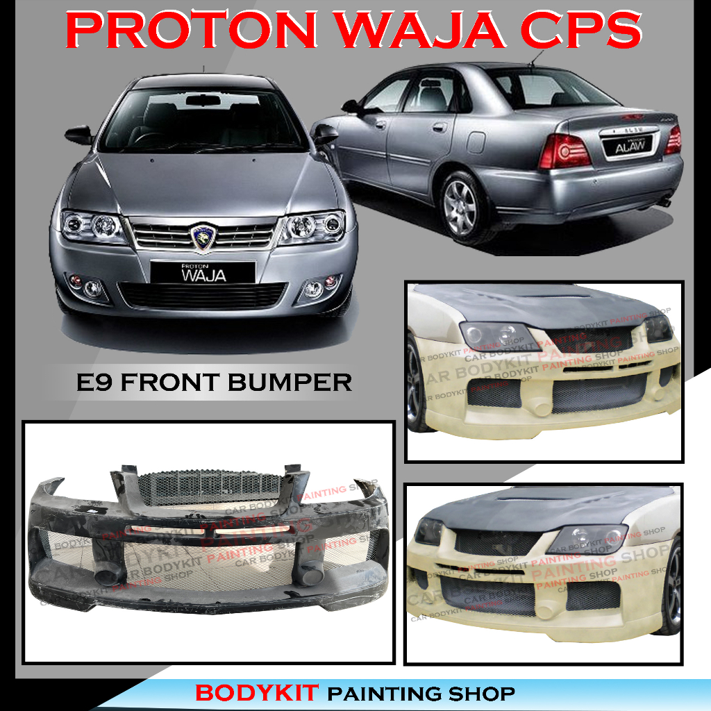 PROTON WAJA CPS CAMPRO E9 EVO9 STYLE FRONT BUMPER -MATERIALFIBER GLASS ...