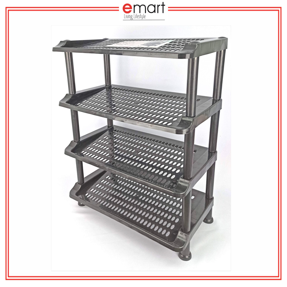 4 Tiers Shoe Rack / Plastic Shoe Rack / Rak Kasut 4 Tingkat | Shopee ...