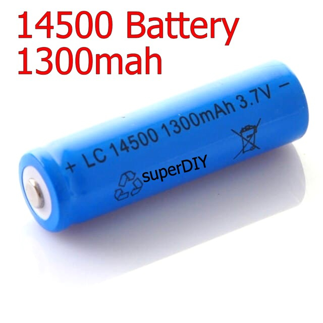 3.7V LC 14500 RECHARGEABLE LI-ION BATTERY 14500 1200mAh LITHIUM (AA /5 ...