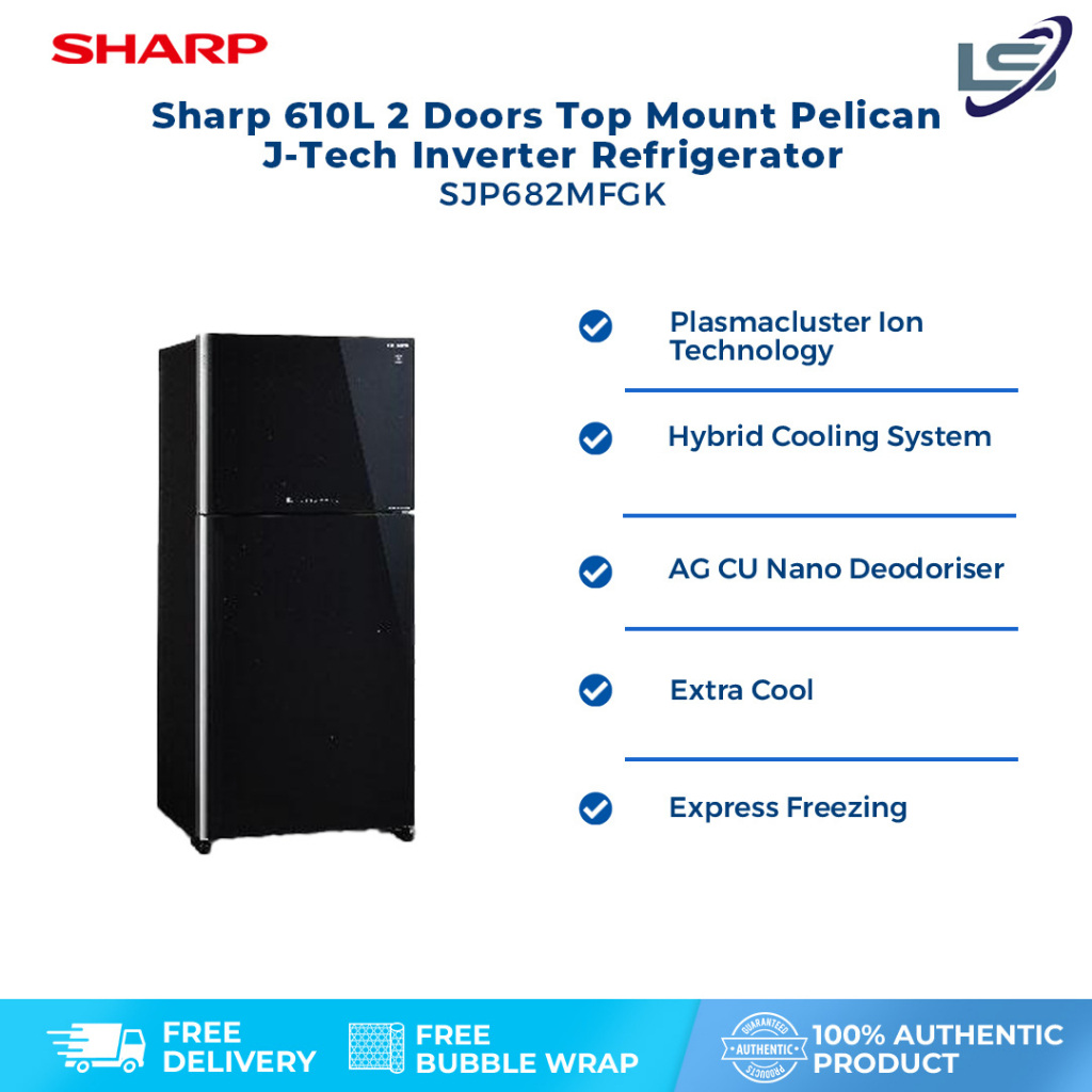 Sharp 610L 2 Doors Top Mount J-Tech Inverter Pelican Refrigerator ...