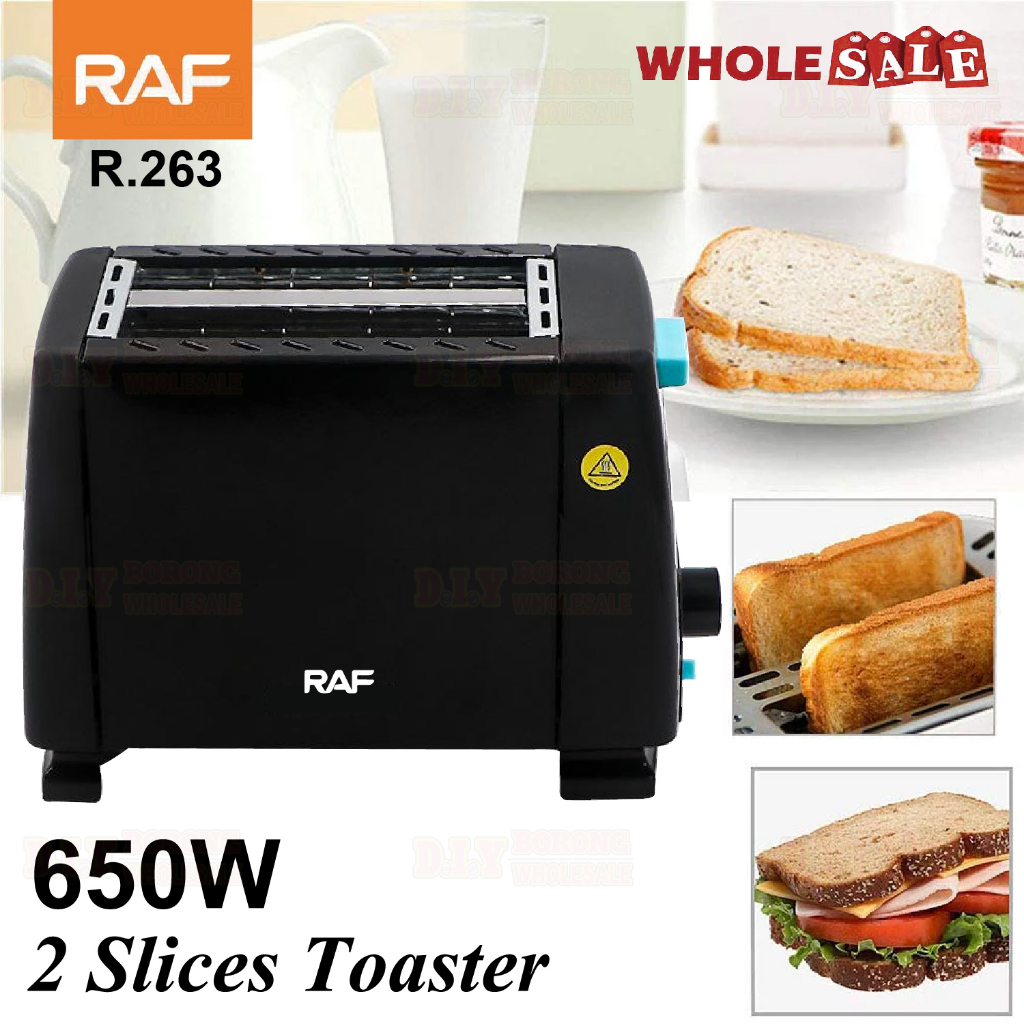 RAF 2 Slice Toaster 650W Breakfast Bread Pop Up Toaster Grill with ...