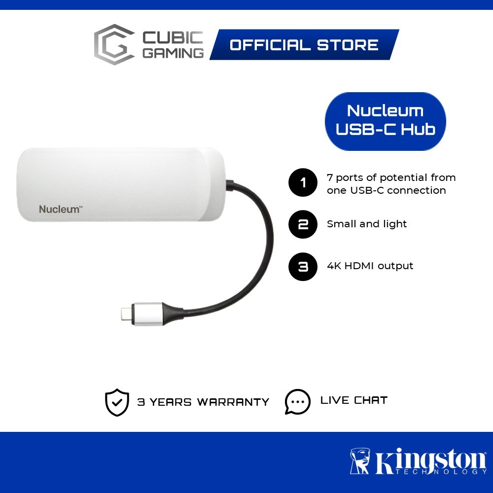 Kingston Nucleum USB Type-C Hub with 4K HDMI Output/ USB-A/ MicroSD ...
