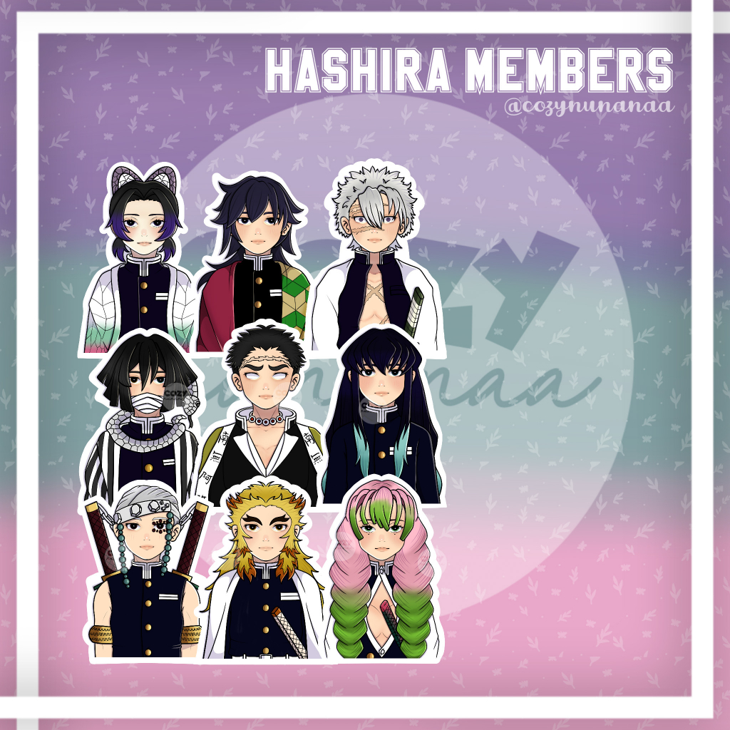 READY STOCK Hashira Members Fanart Stickers Cute Creative Sticker Set ...