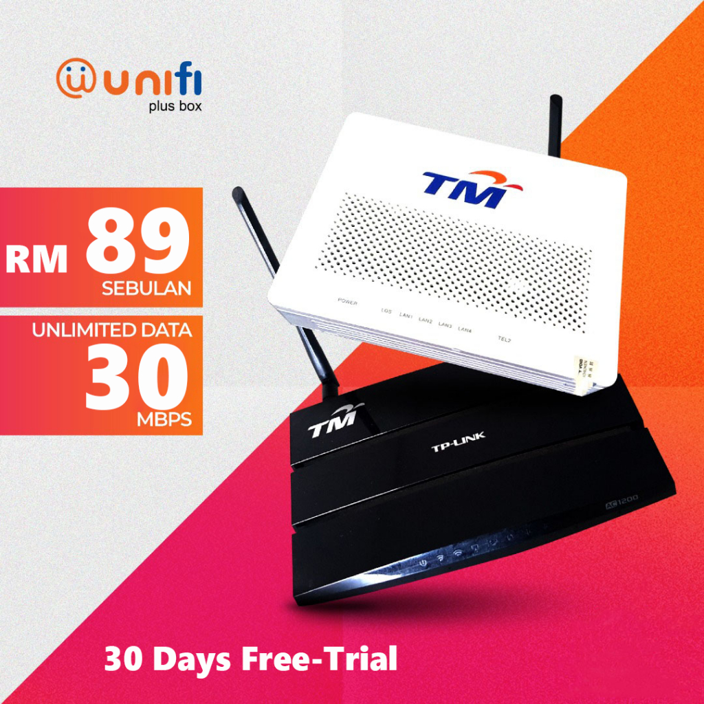 UNIFI Home Fiber 30Mpbs Unlimited Data - Free modem & Router (1 Bulan ...
