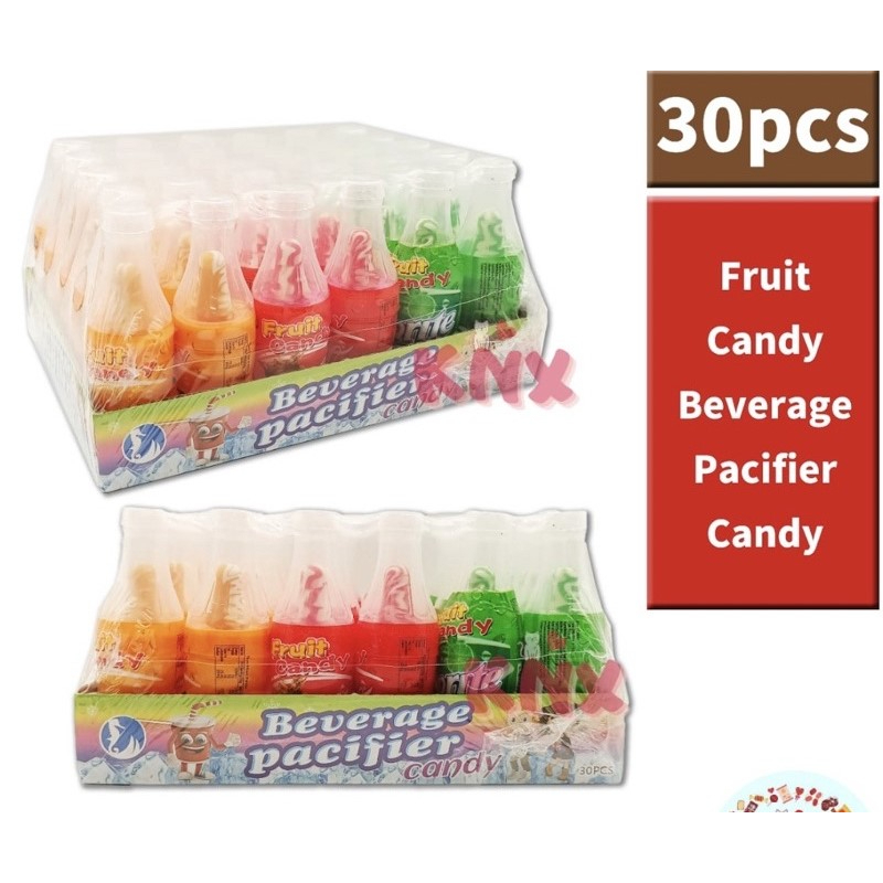 30 Pcs Beverage Pacifier Candy Assorted Flavour in Mini Drinking Bottle ...
