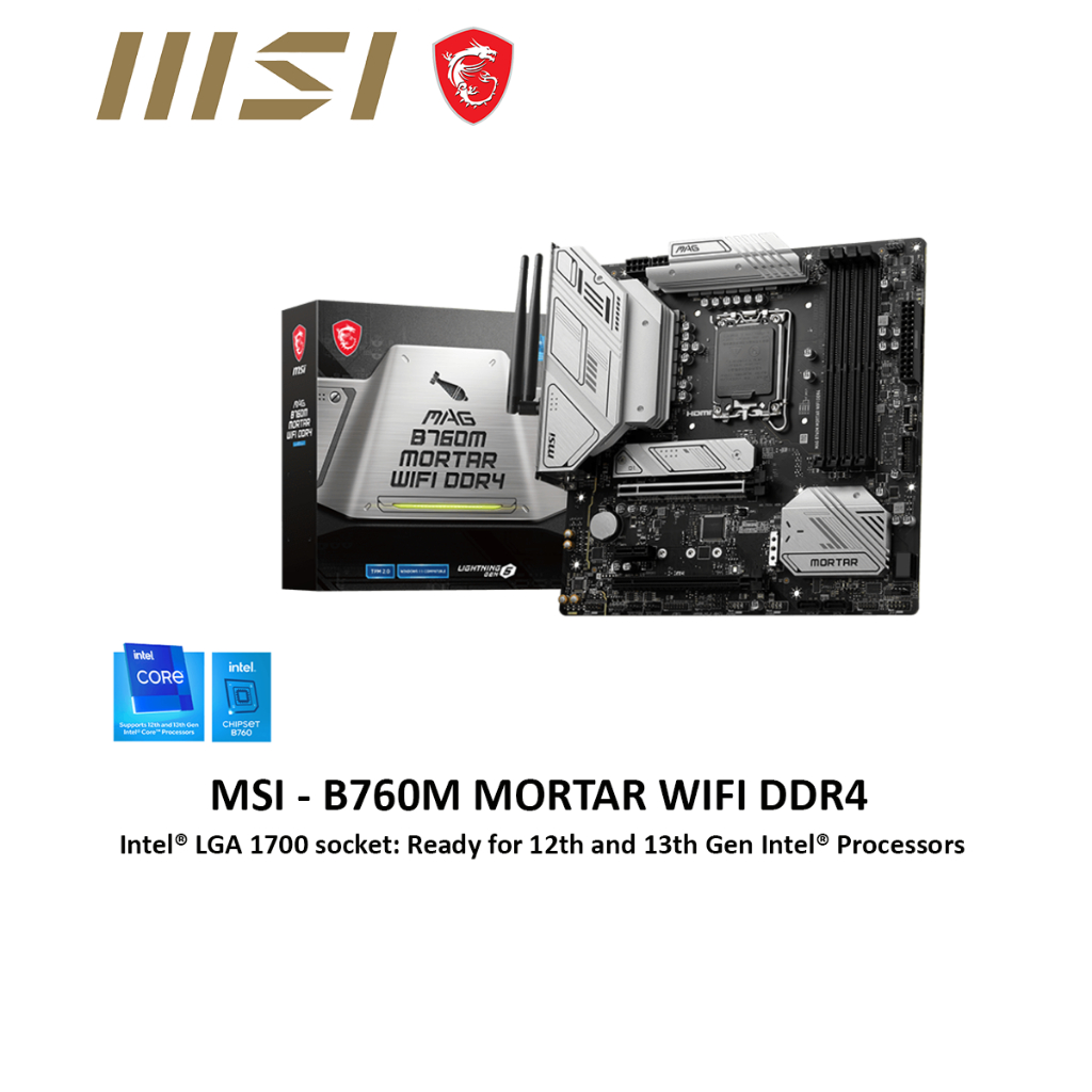 MSI MAG B760M MORTAR WIFI DDR4 LGA1700 MICRO ATX INTEL MOTHERBOARD | Shopee Malaysia