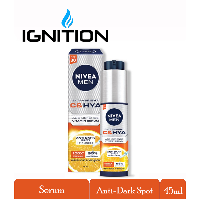 NIVEA Men Extra Bright C&HYA Vitamin Serum 45ml SPF30 | Shopee Malaysia
