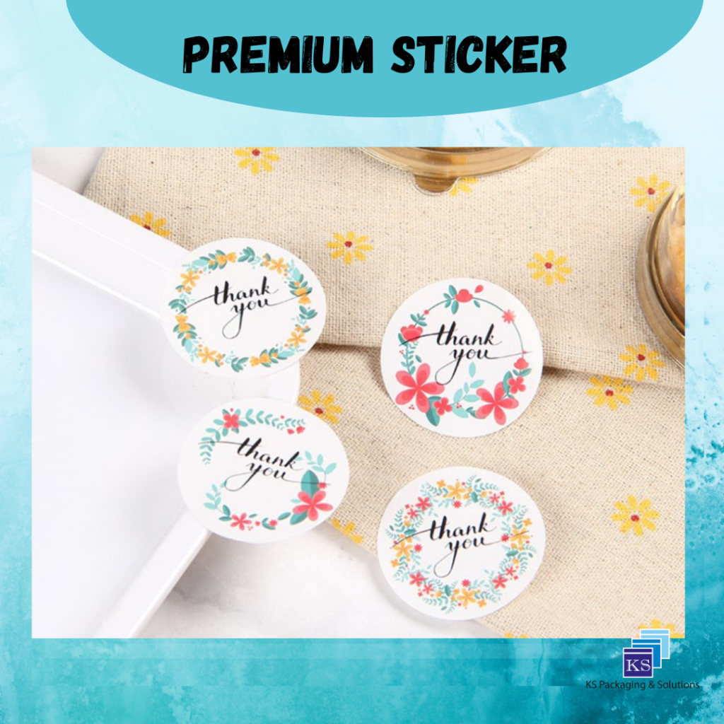 Premium Thank You Flower Sticker / Gold Thank You Sticker/ Goodies ...