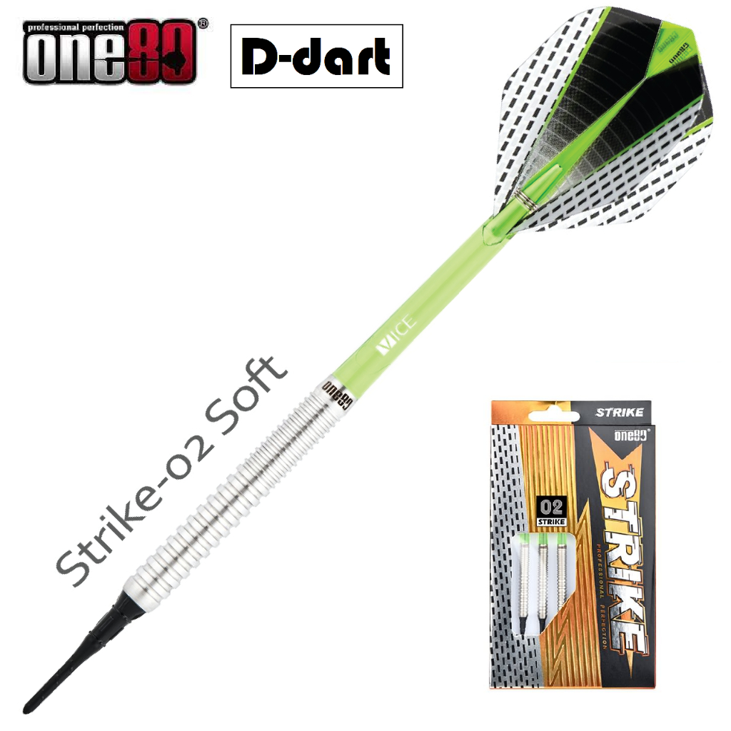 ONE80 SOFT TIP DART - 18G HAND MADE CLASSIC HD 80% TUNGSTEN STRIKE 02 ...