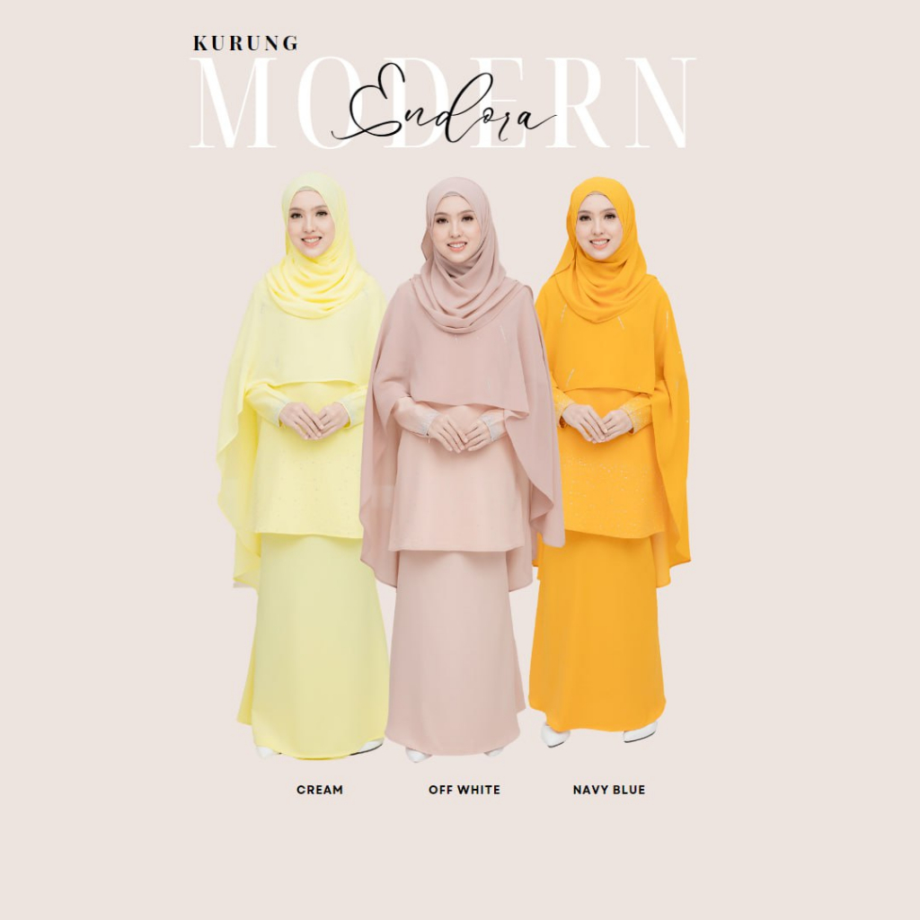 NEW DESIGN KURUNG MODEN ENDORA IN 3 COLOUR I NIKAH I TUNANG I SANDING ...