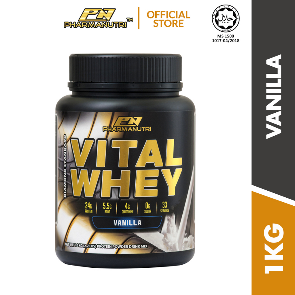 Pharmanutri Vital Whey Protein Isolate Halal (1kg/33 Servings) | Shopee ...