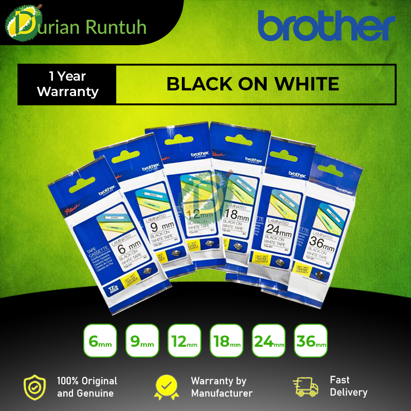Brother Original TZE-211 TZE-221 TZe-231 TZE-241 TZE-251 TZE-261 Black ...