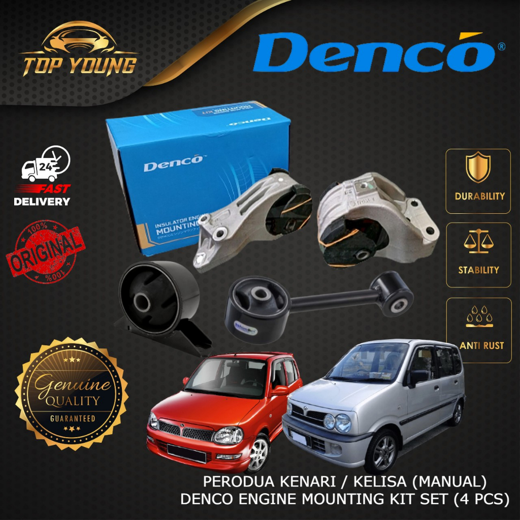 DENCO PERODUA KELISA / KENARI (MANUAL) ENGINE MOUNTING KIT SET 100% ...