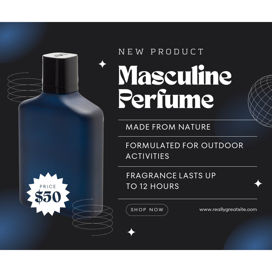 Facebook Post Template [editable] Masculine Perfume Product | Shopee ...