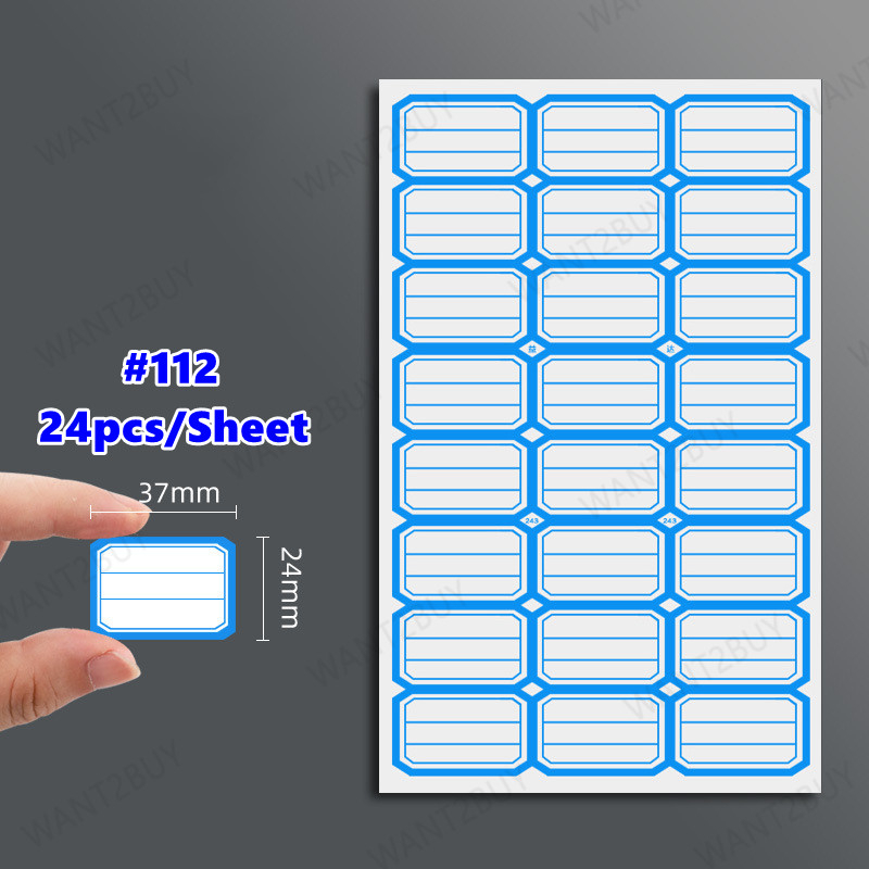 1 Sheet Waterproof Empty Label Price Noted Sticker Blue Red Colour ...