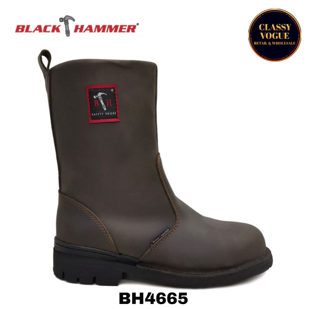Black Hammer Men 4000 Series High Cut with Zip Safety Shoes BH4665 ...
