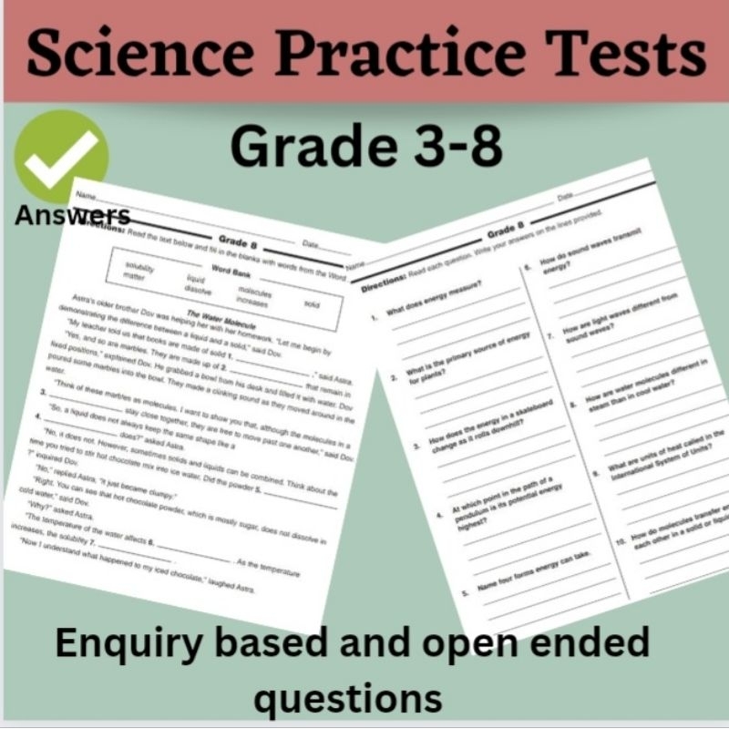 SC.28🌟Primary+Lower Secondary Science Practice Tests🌟Year3-8 | Shopee ...