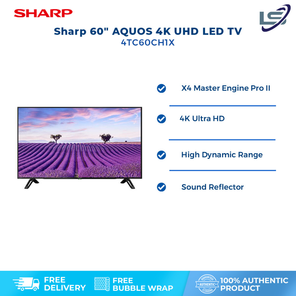 SHARP AQUOS 60" 4K UHD Digital TV 4TC60CH1X | X4 Master Engine Pro II ...