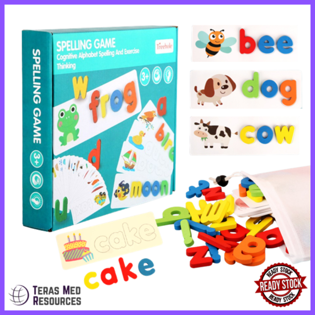 SPELLING GAME COGNITIVE ALPHABET EXERCISE THINKING MONTESSORI ENGLISH ...
