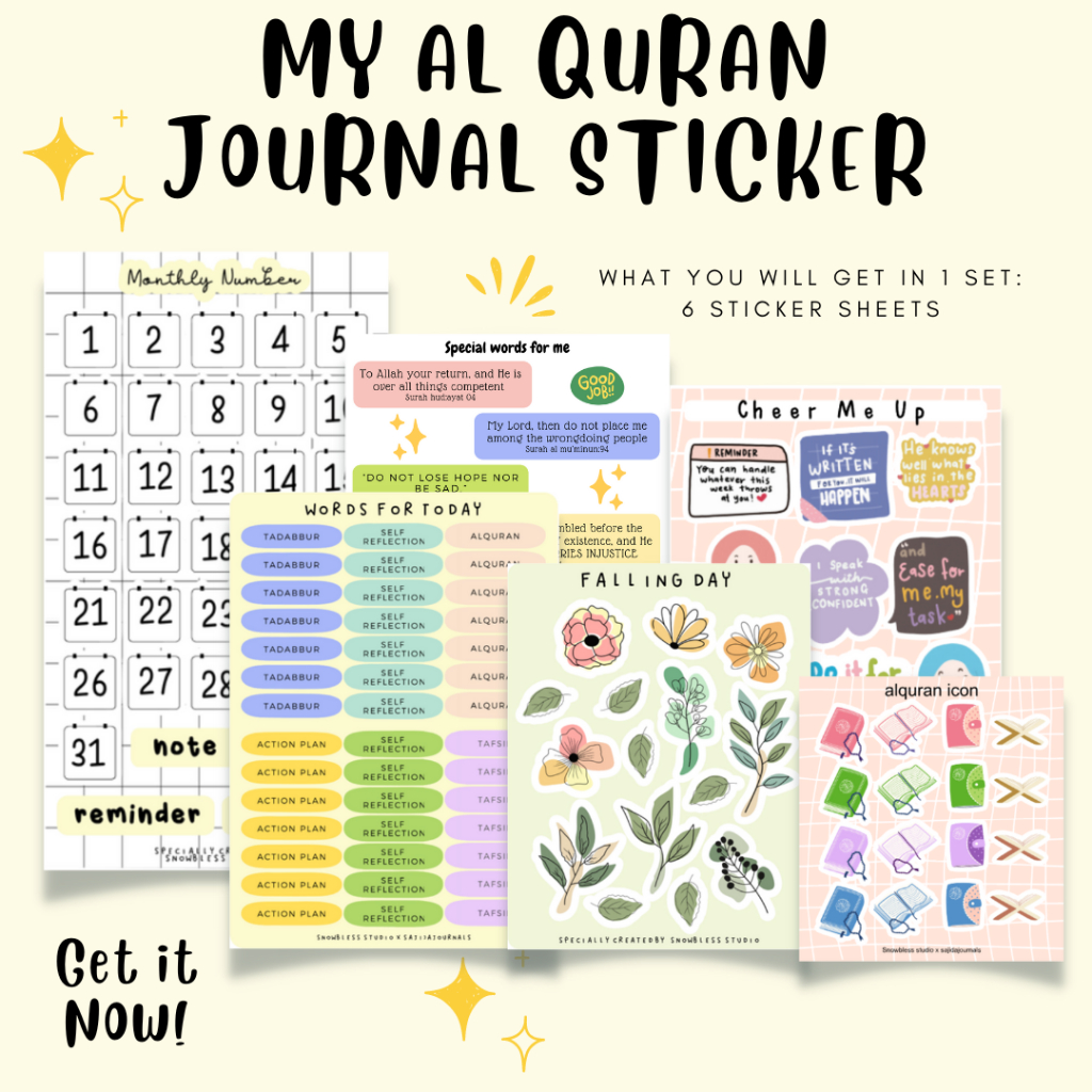 Ready stock AL QURAN JOURNAL STICKER for planner and journal | Shopee ...