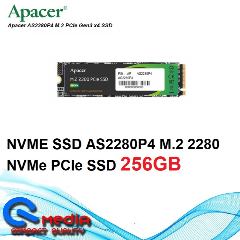 APACER NVME SSD AS2280P4 M.2 2280 NVMe PCIe SSD 256GB M.2 2280 Gen 3x4 ...
