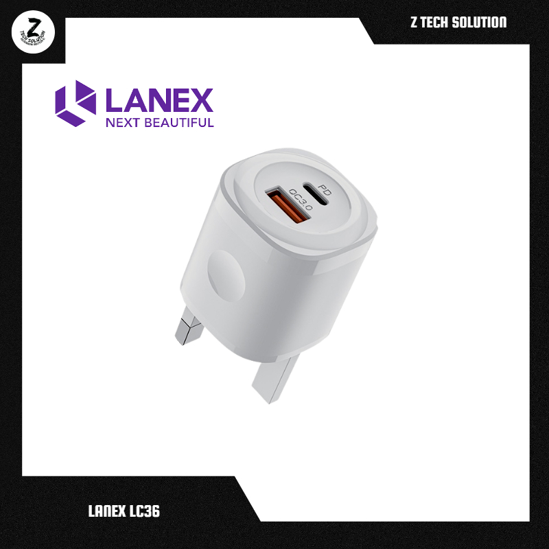 LANEX LC36 20W PD+QC Charger ( UK PLUG ) | Shopee Malaysia