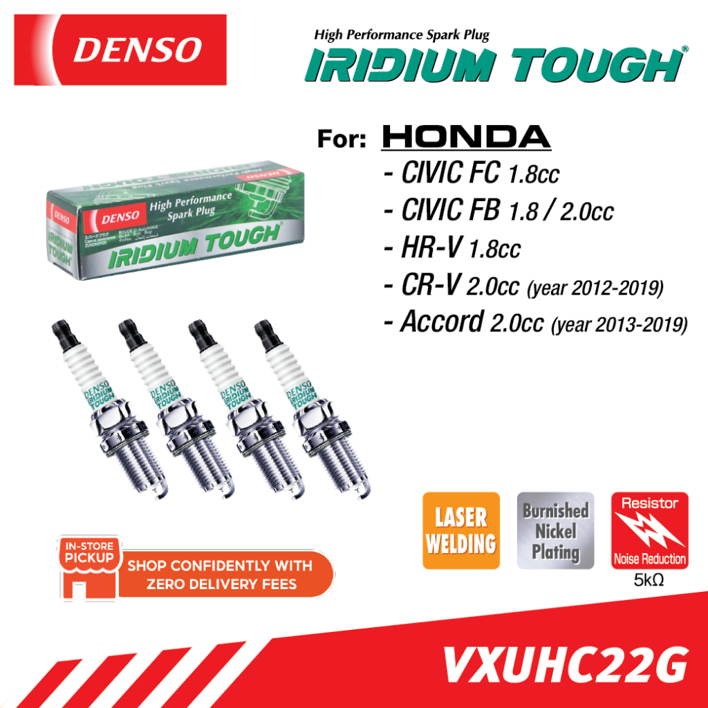DENSO Iridium TOUGH VXUHC22G Spark Plug For Honda Civic FC FB Accord CR ...