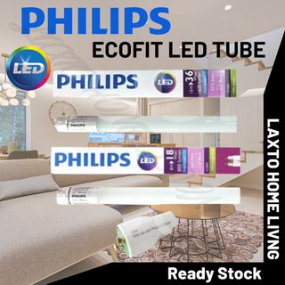 PHILIPS ECOFIT 18W/36W T8 LED TUBE COOL DAY LIGHT 60CM/120CM Lampu Panjang Lampu Led Lampu ...