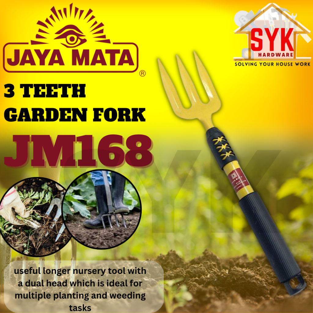 Jaya Mata JM168 15 Inch 3 Teeth Garden Fork Gardening Tools Garden Weeding Tool Garpu Taman Alat ...