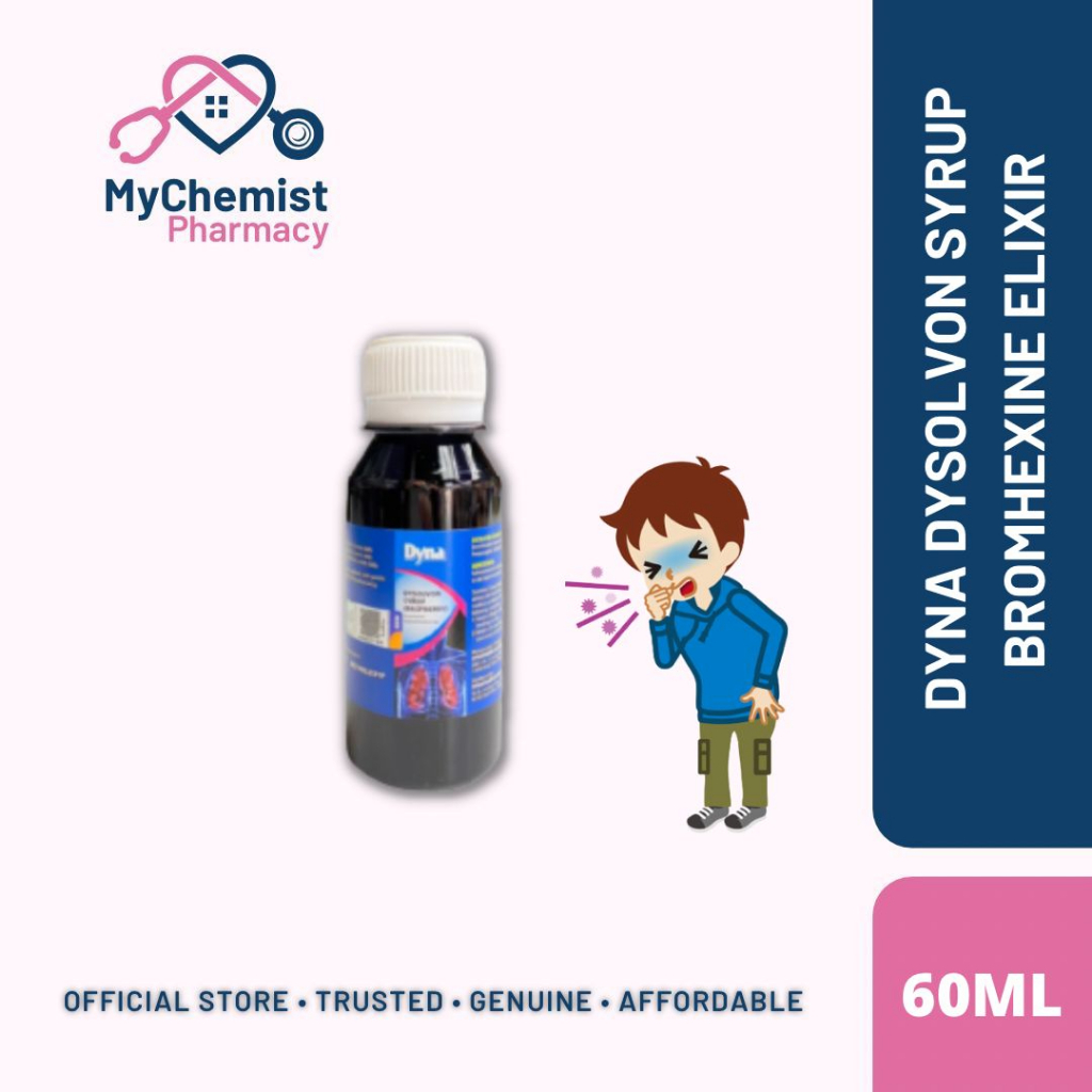 Dyna Dysolvan Syrup Raspberry 60ml untuk Cair Kahak Budak | Shopee Malaysia
