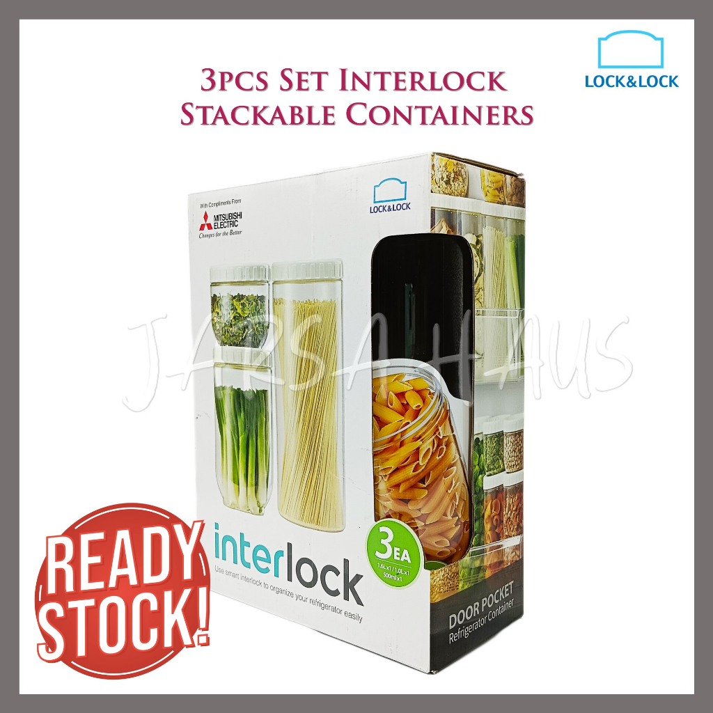 Lock & Lock Interlock Stackable 3EA | Food Container | Shopee Malaysia