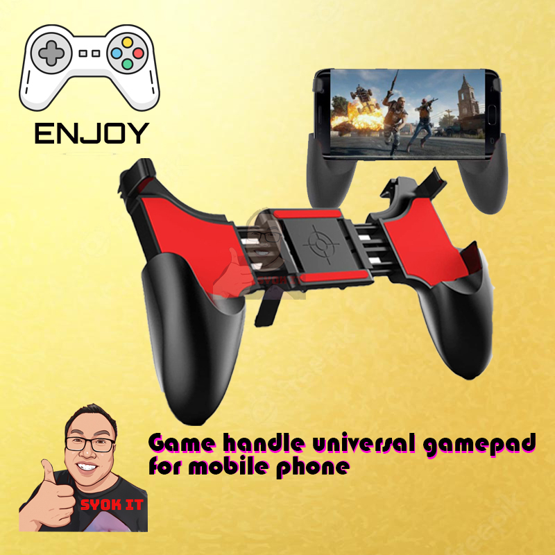 ENJOY GAME HANDLE FOLDABLE UNIVERSAL GAMEPAD W10 PUBG Mobile Game Trigger Handle Shooter ...