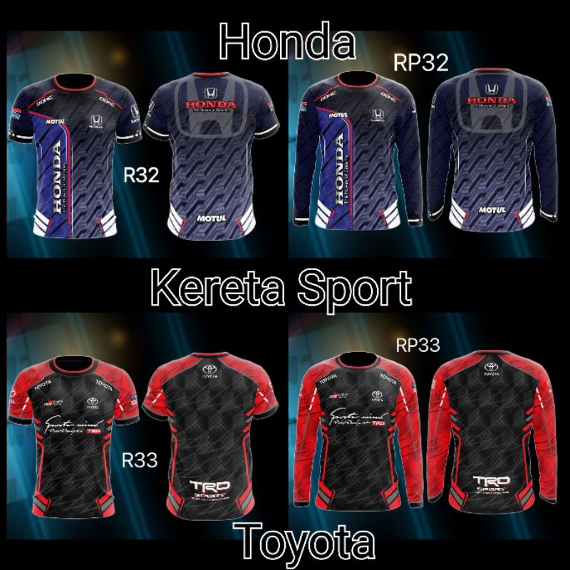 Baju Kereta Sport Honda Motul & Toyota TRD (Pendek/Panjang)(Full ...