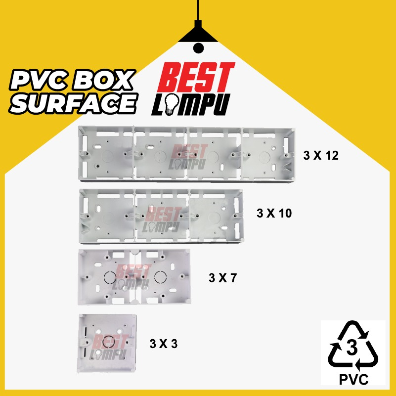 PVC Box Surface Type Nut Box/ Electrical Box/ Base 3x3 / 3x6 / 3x7 ...