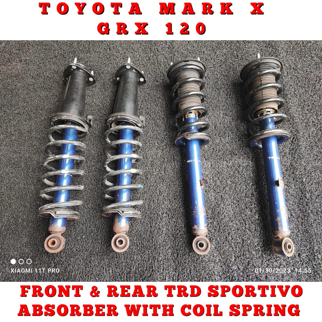 🇯🇵🇯🇵 TOYOTA MARK X GRX120 TRD SPORTIVO Front & Rear Absorber With Coil ...