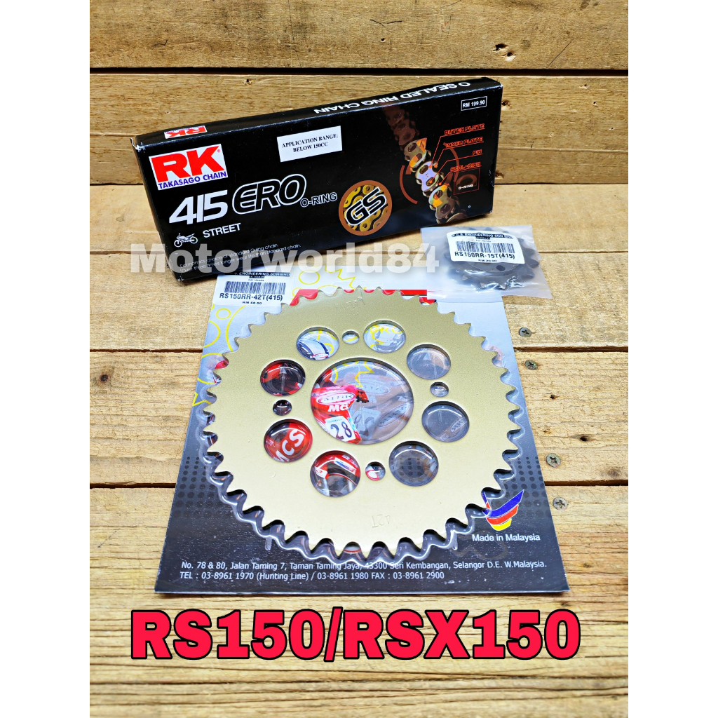 HONDA RSX150 RS150 V1 V2 V3 MCS SPROCKET SET RANTAI RK 415 ERO ORING ...