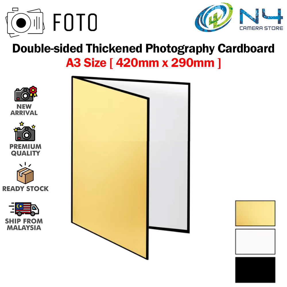Foto A3 Photography Cardboard Folding Reflector Black Silver White ...