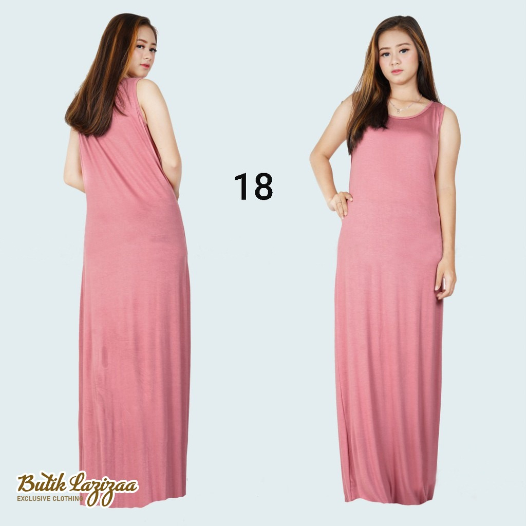 Long Inner Baju Dress Legan Xde Jubah Inner Dress Sleeve Less Kain ...