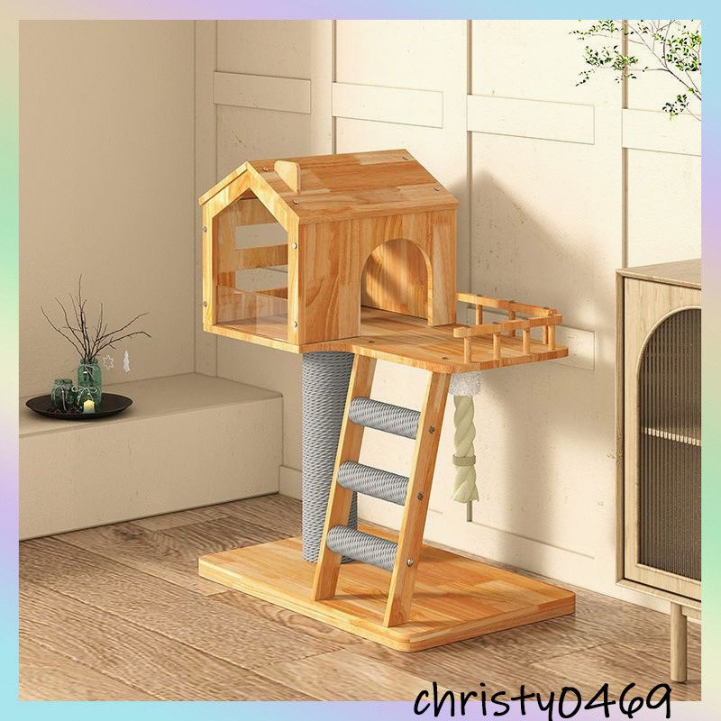 Solid wood cat climbing frame cat house cat tree small cat frame cat ...