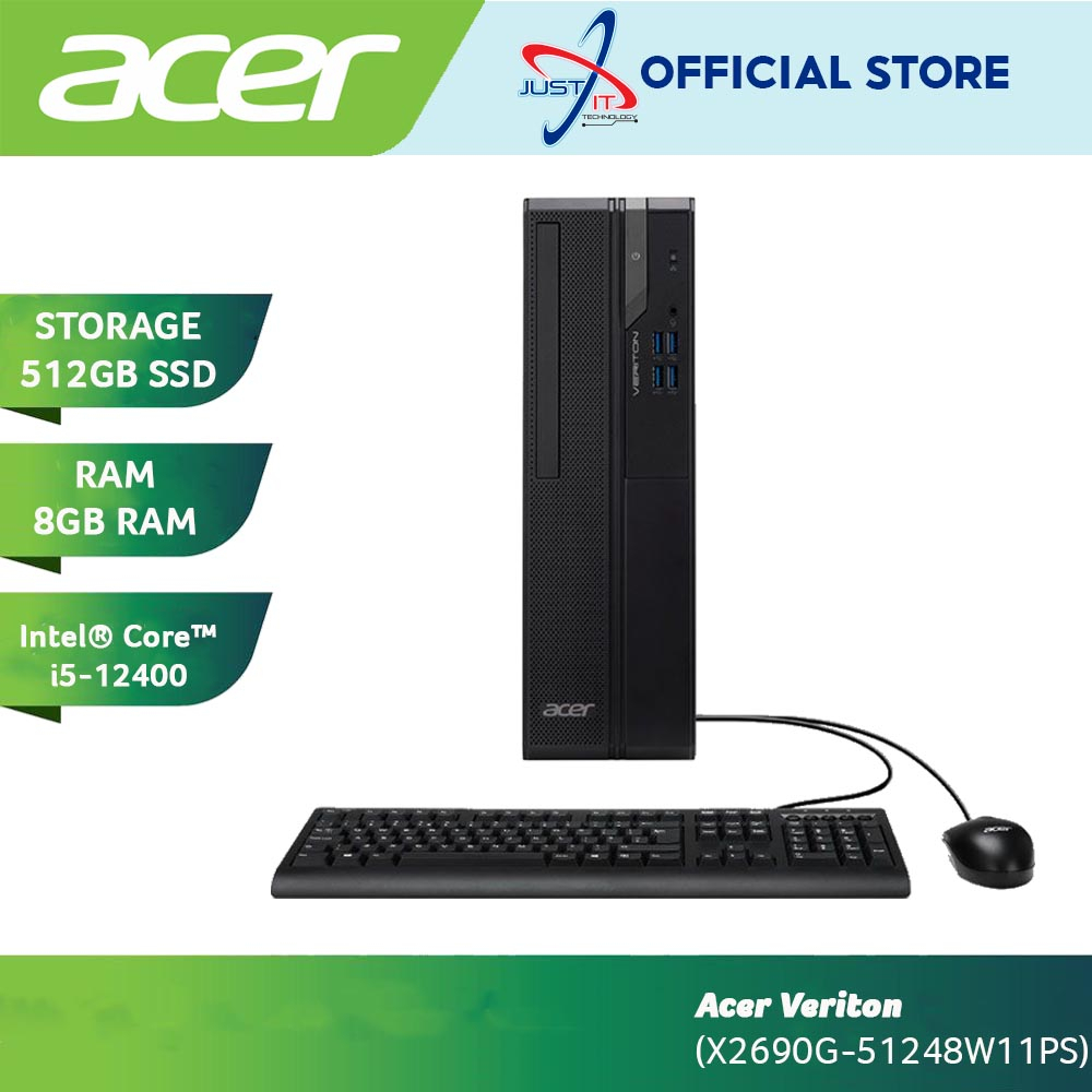 ACER Desktop (I5-12400/8GD4/512SSD) VX2690G-51248W11PS | Shopee Malaysia